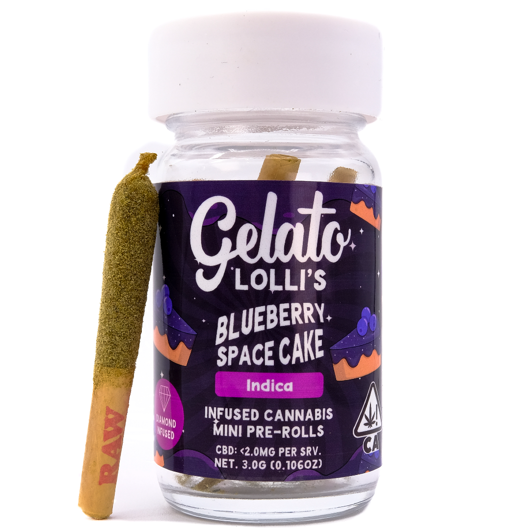 Gelato Lollis .6g (5pk) Infused Pre-rolls Blueberry Space Cake | Golden State Greens